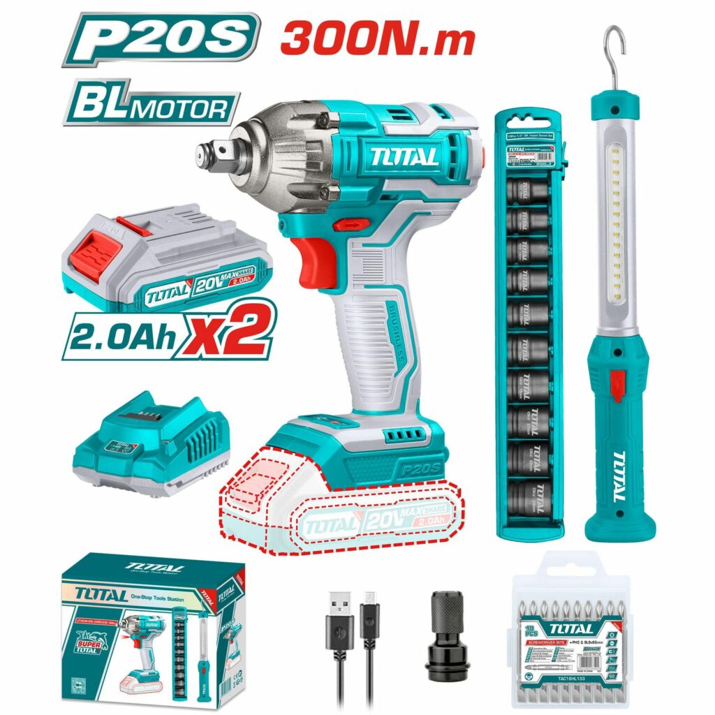 Kit Total 20v - Llave De Impacto 1/2" + Lámpara - Barraca Julia